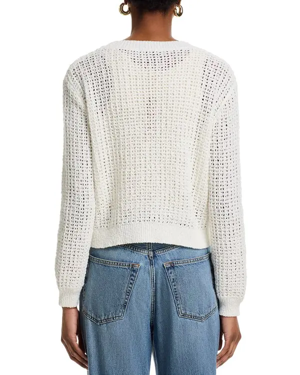 Aqua Open Stitch Crochet Rosette Cardigan