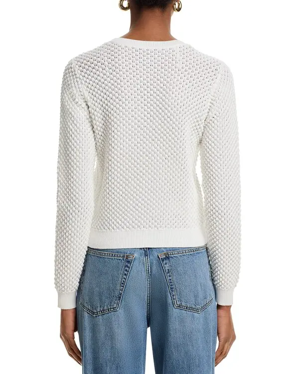 Aqua Long Sleeve Popcorn Stitch Sweater