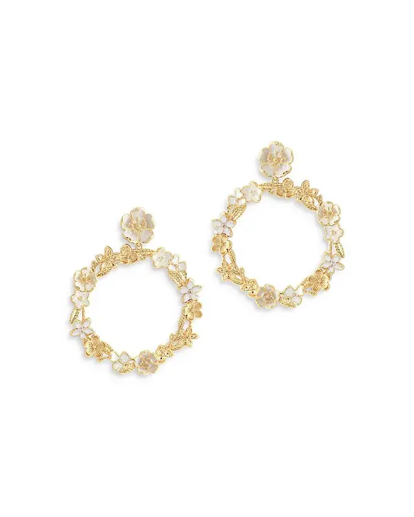 ANABEL ARAM Bloom Gathered Drop Hoop Earrings - Gold
