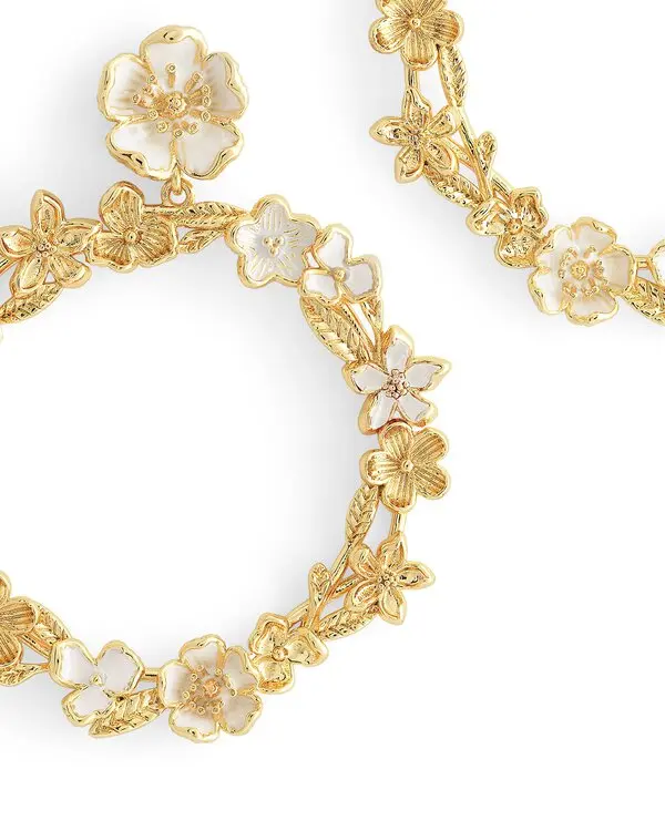 ANABEL ARAM Bloom Gathered Drop Hoop Earrings