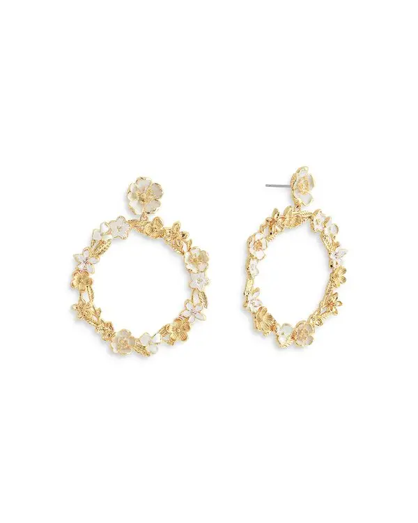 ANABEL ARAM Bloom Gathered Drop Hoop Earrings