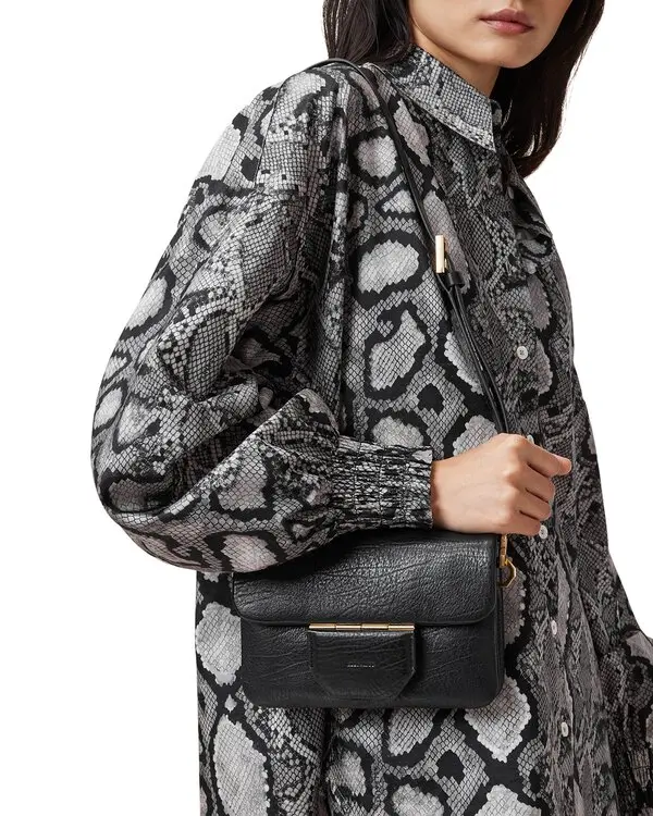 ALLSAINTS Jupiter Grain Leather Crossbody Bag