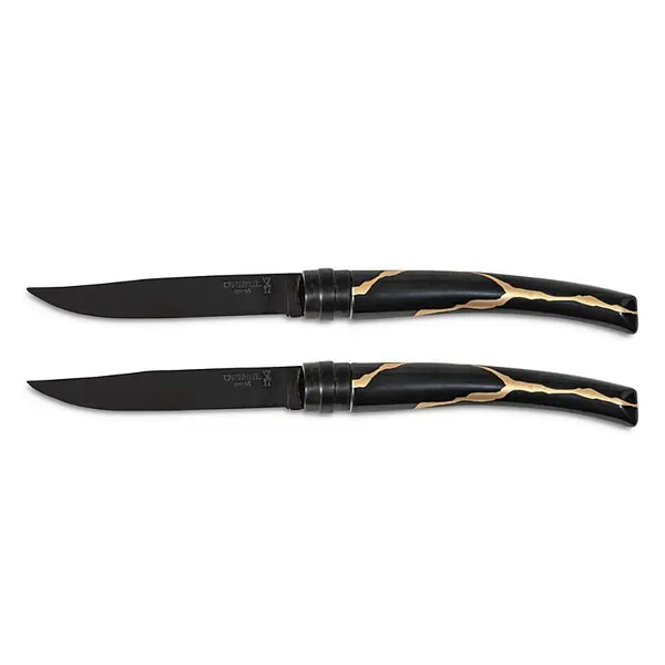 Bernardaud Kintsugi Charbon Black Table Knives, Set Of 2 - No Color