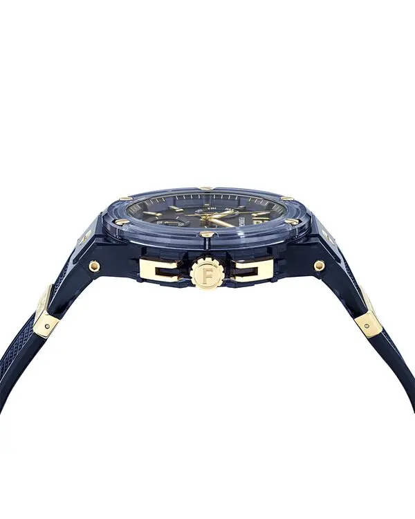 FERRAGAMO F-80 Translucent Chronograph, 44mm - Blue/blue