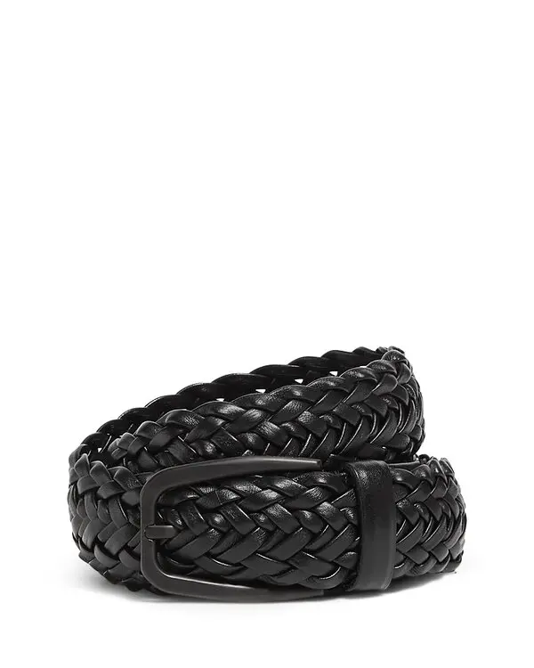 Zegna Braided Leather Belt - Black