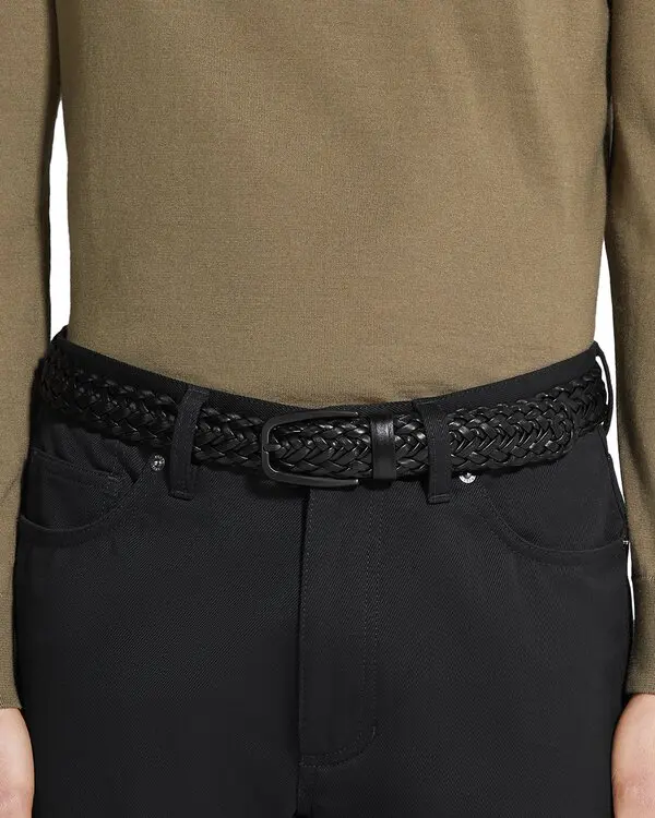 Zegna Braided Leather Belt - Black