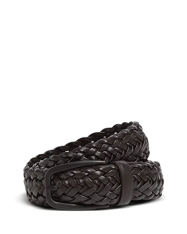 Zegna Braided Leather Belt - Dark Brown