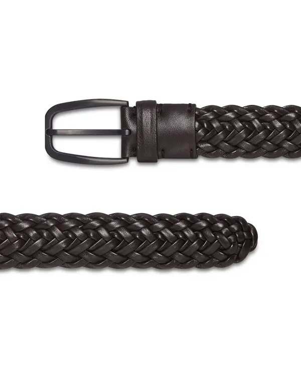 Zegna Braided Leather Belt - Dark Brown