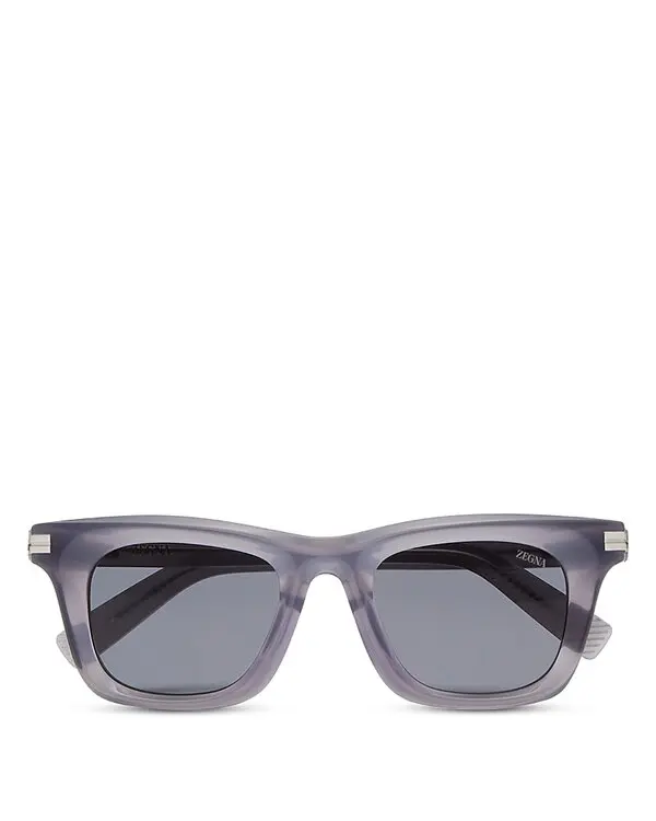 Zegna 49mm Acetate Sunglasses - Grey