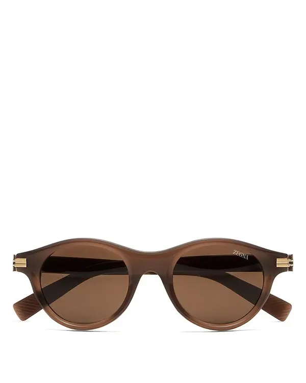 Zegna Acetate Sunglasses, 48mm - Dark Brown