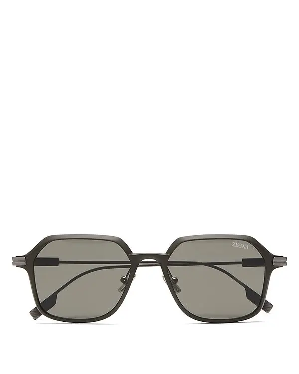 Zegna Aluminum & Metal Sunglasses, 53mm - Grey