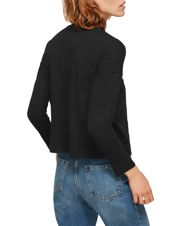 Whistles Relaxed Mock Neck Cotton Tee