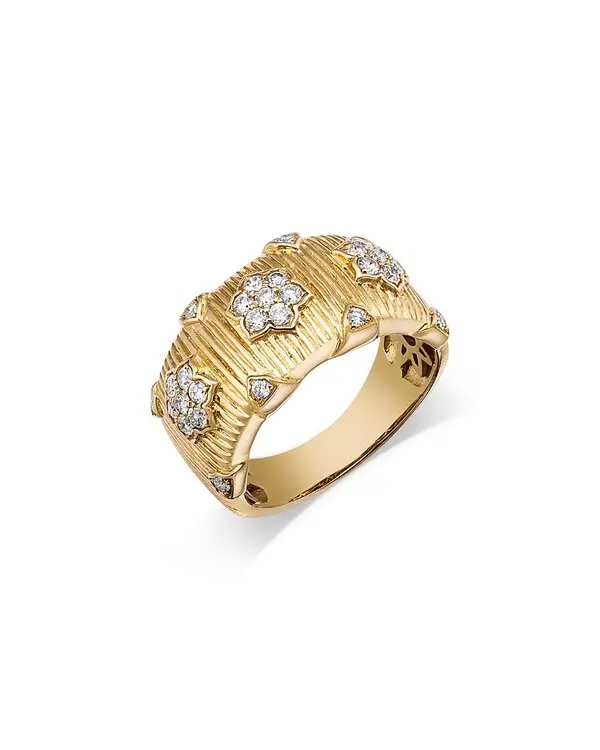 Bloomingdale'S Diamond Flower Band Ring 0.43 Tcw In 14k Yellow - Gold