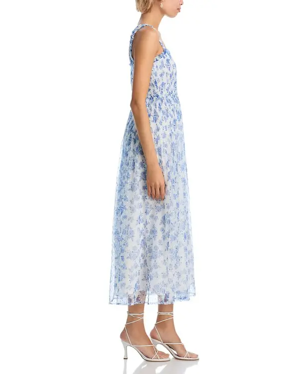 slim fit dress slacks Sarah Aqua Floral Midi Dress – Finery London main image 1
