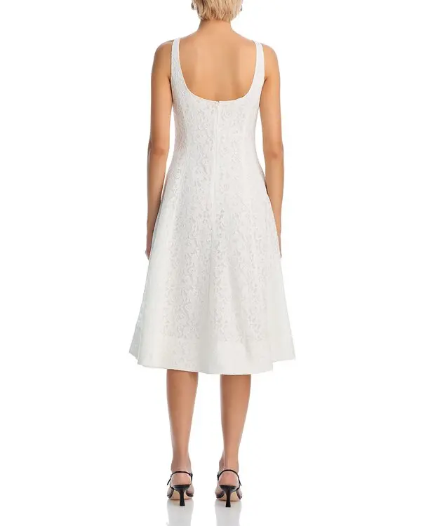 Aqua Lace Midi Dress In White - 70% Off | Editorialist