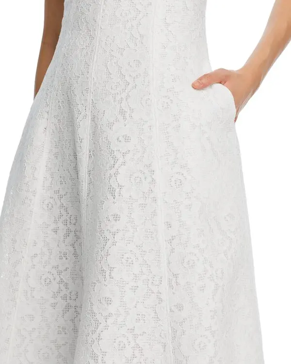 Aqua Lace Midi Dress In White - 70% Off | Editorialist