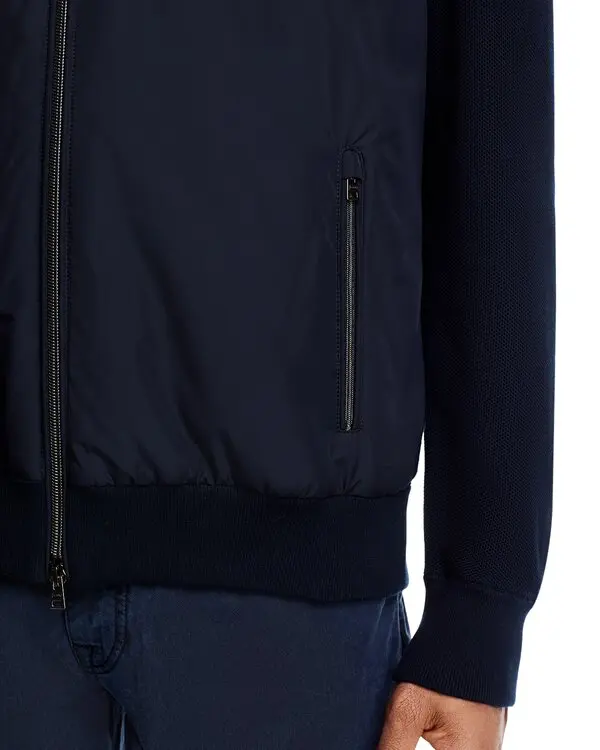 Herno Front Zip Hooded Sweatshirt - Blue Navy