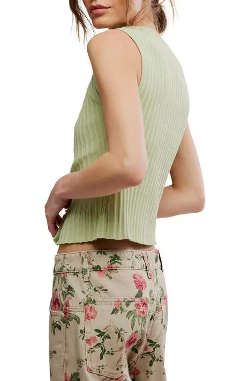 Free People Tilly Rib Button-up Top - Weeping Willow
