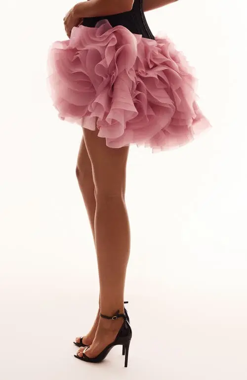MILLA Organza Floral Mini Skirt - Pink