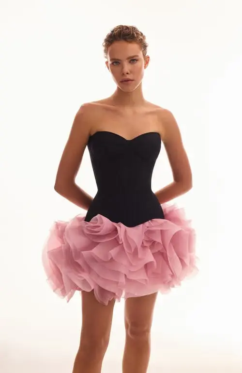 MILLA Organza Floral Mini Skirt - Pink