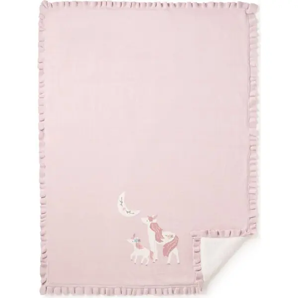 ELEGANT BABY Unicorn Faux Fur & Cotton Knit Blanket - Violet