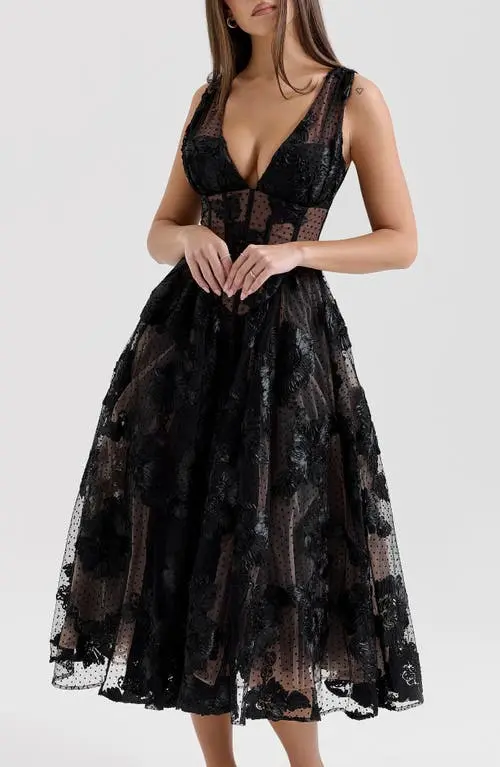 navy blue lace long dress Long Black and Blue Lace Formal Gown with Sleeves Black/Navy / 8