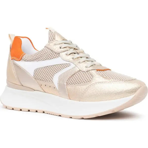 NEROGIARDINI Platform Sneakers - Gold/ Rust