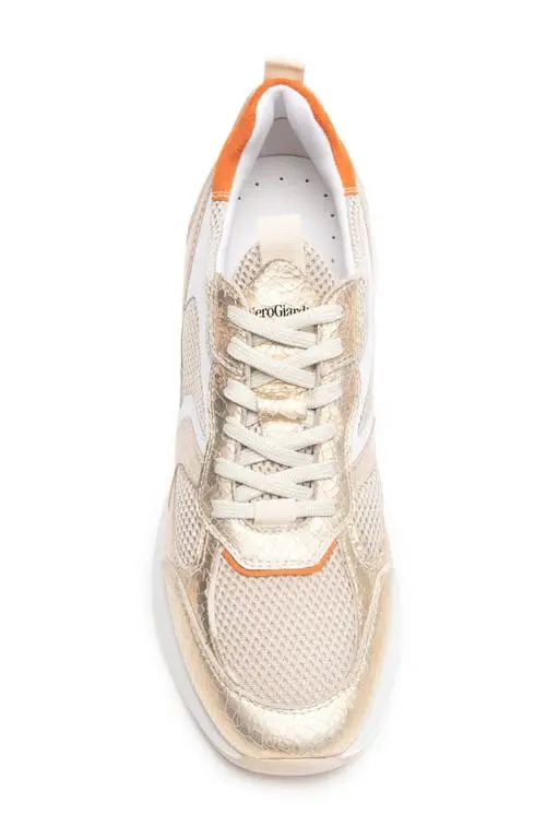 NEROGIARDINI Platform Sneakers - Gold/ Rust