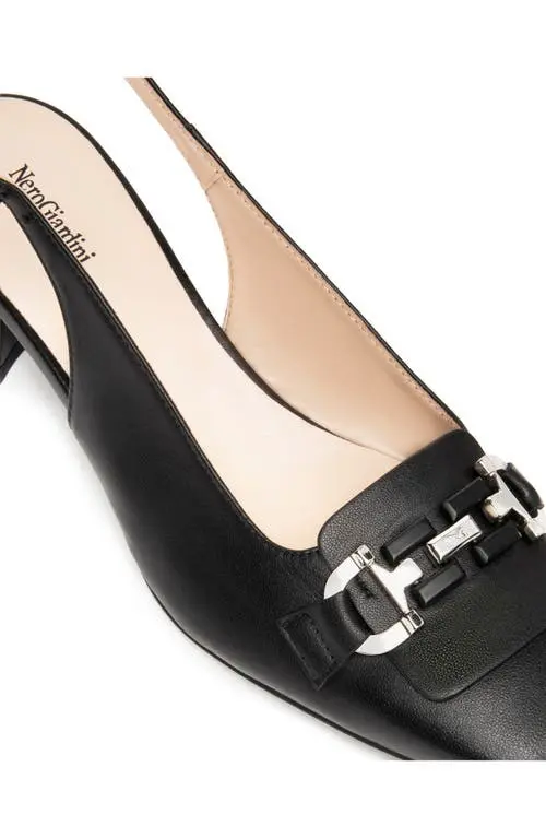 NEROGIARDINI Slingback Bit Loafer Pumps - Black