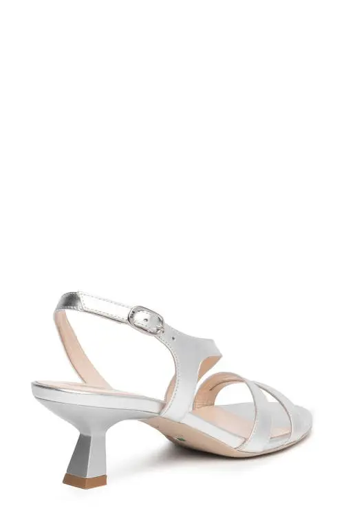 NEROGIARDINI Slingback Kitten Heel Sandal - Silver