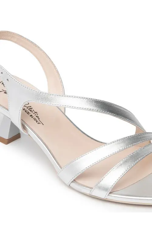 NEROGIARDINI Slingback Kitten Heel Sandal - Silver