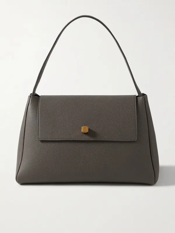 Khaite Audrey Textured-leather Shoulder Bag - Gray