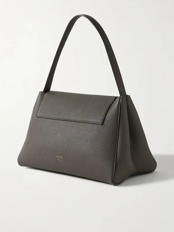 Khaite Audrey Textured-leather Shoulder Bag - Gray