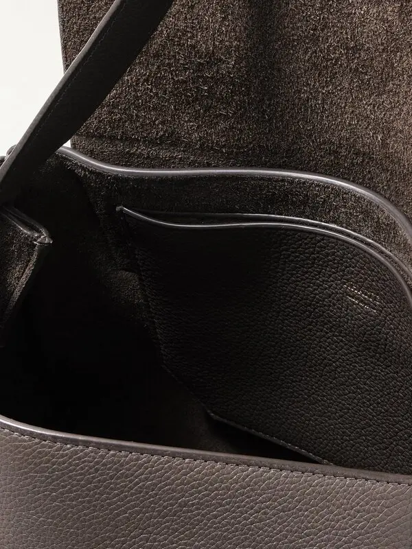 Khaite Audrey Textured-leather Shoulder Bag - Gray