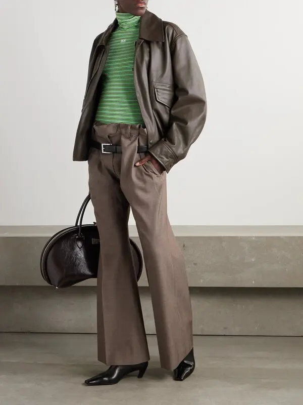 Acne Studios Belted Wool Wide-leg Pants