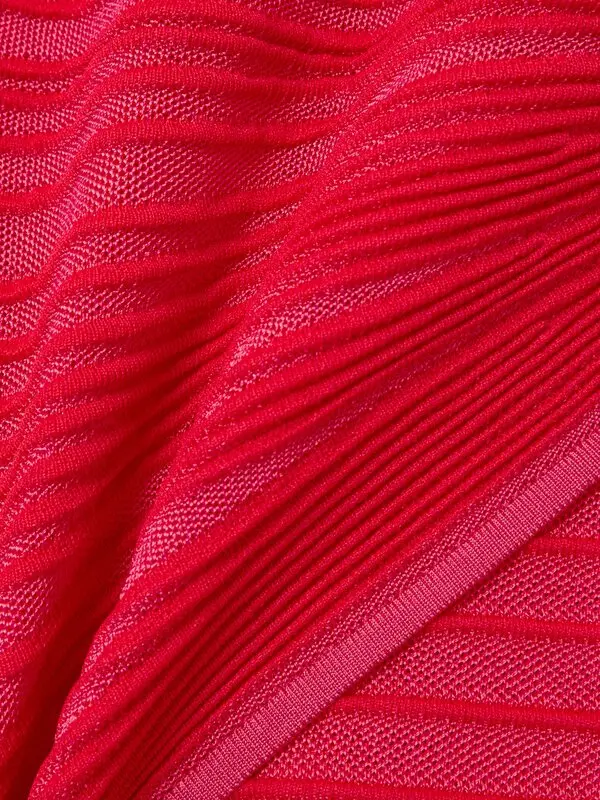 Balmain Wrap-effect Ribbed-knit Mini Dress