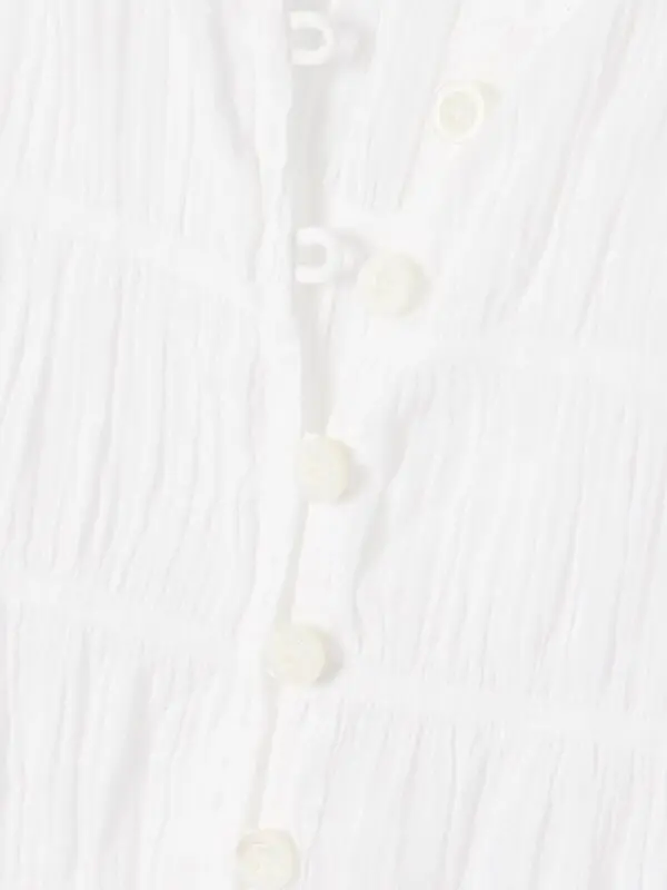 FRAME Shirred Cotton-blend Voile Tank - White