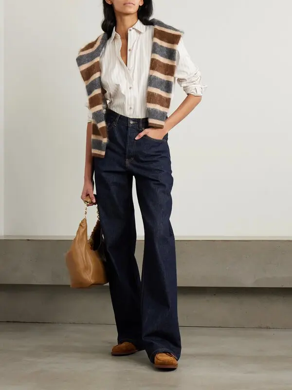 Theory Striped Cotton-blend Poplin Shirt