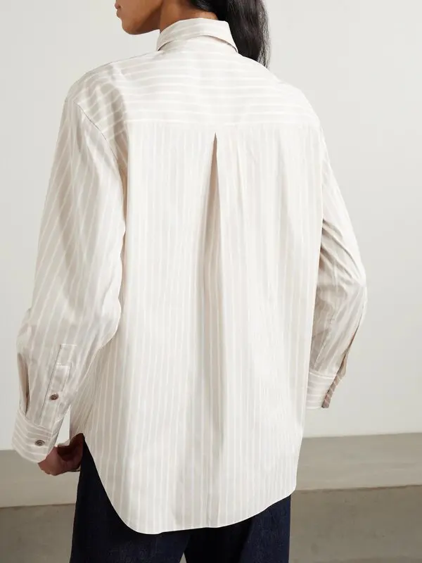 Theory Striped Cotton-blend Poplin Shirt