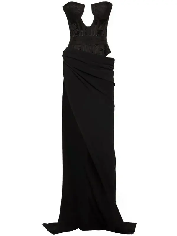 Dsquared2 Bustier Maxi Dress In Black - 50% Off | Editorialist