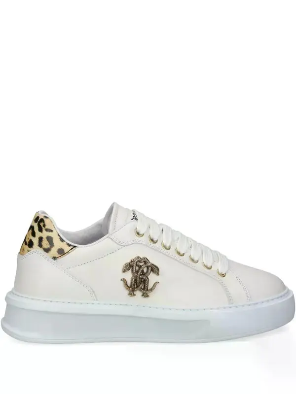 Roberto Cavalli Leather Sneakers - Neutrals