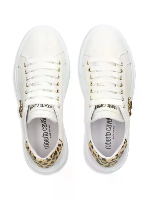 Roberto Cavalli Leather Sneakers - Neutrals