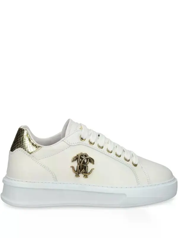 Roberto Cavalli Leather Sneakers - Neutrals