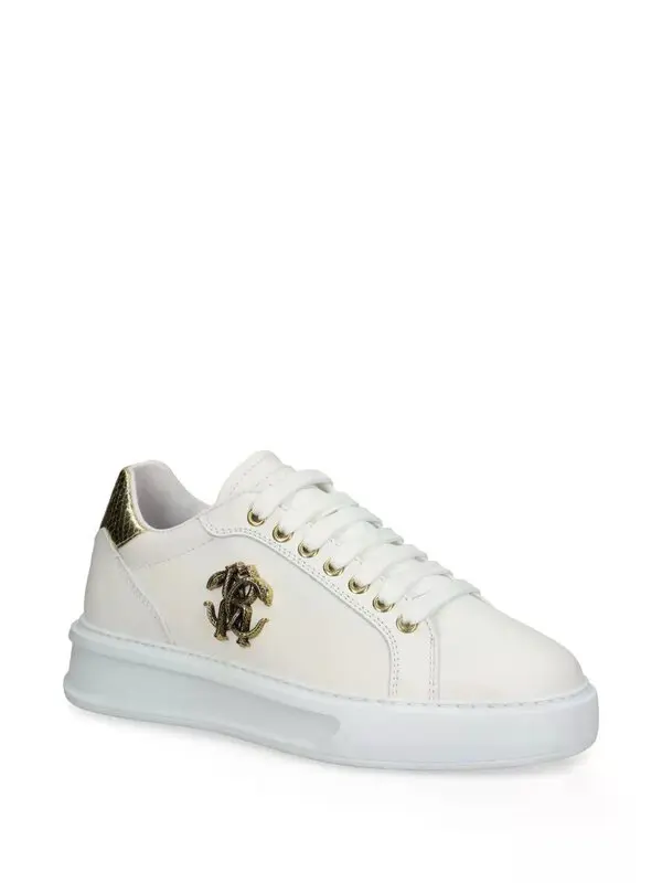Roberto Cavalli Leather Sneakers - Neutrals
