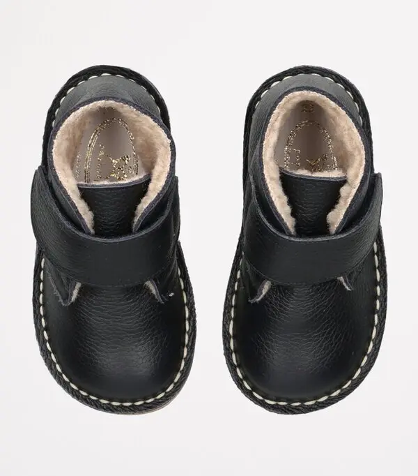 PAPOUELLI Leather Billi Boots - Navy