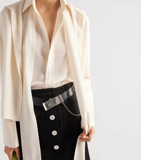 Prada Silk Marocain Blouse - Neutral