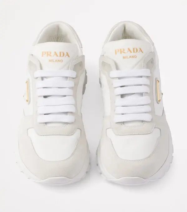 Prada Re-nylon And Suede Prax 2.0 Low-top Sneakers - White