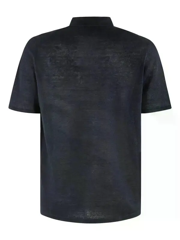 ROBERTO COLLINA Linen-cotton Polo Shirt - Blue