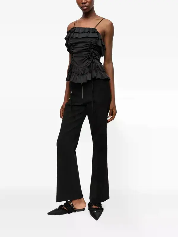 GANNI Draped Top - Black