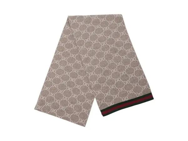 Gucci Gg Reversible Scarf - Grey